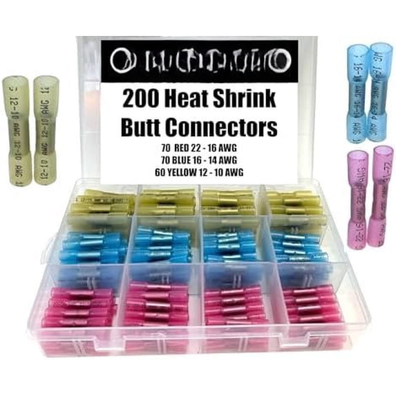 200 count Heat Shrink Connectors Kit - Marine Grade Wire Crimp ...