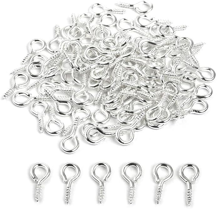 200 count Small Screw Eye Pins, 5x10mm Eye Pin Hooks, Eyelets Screw ...