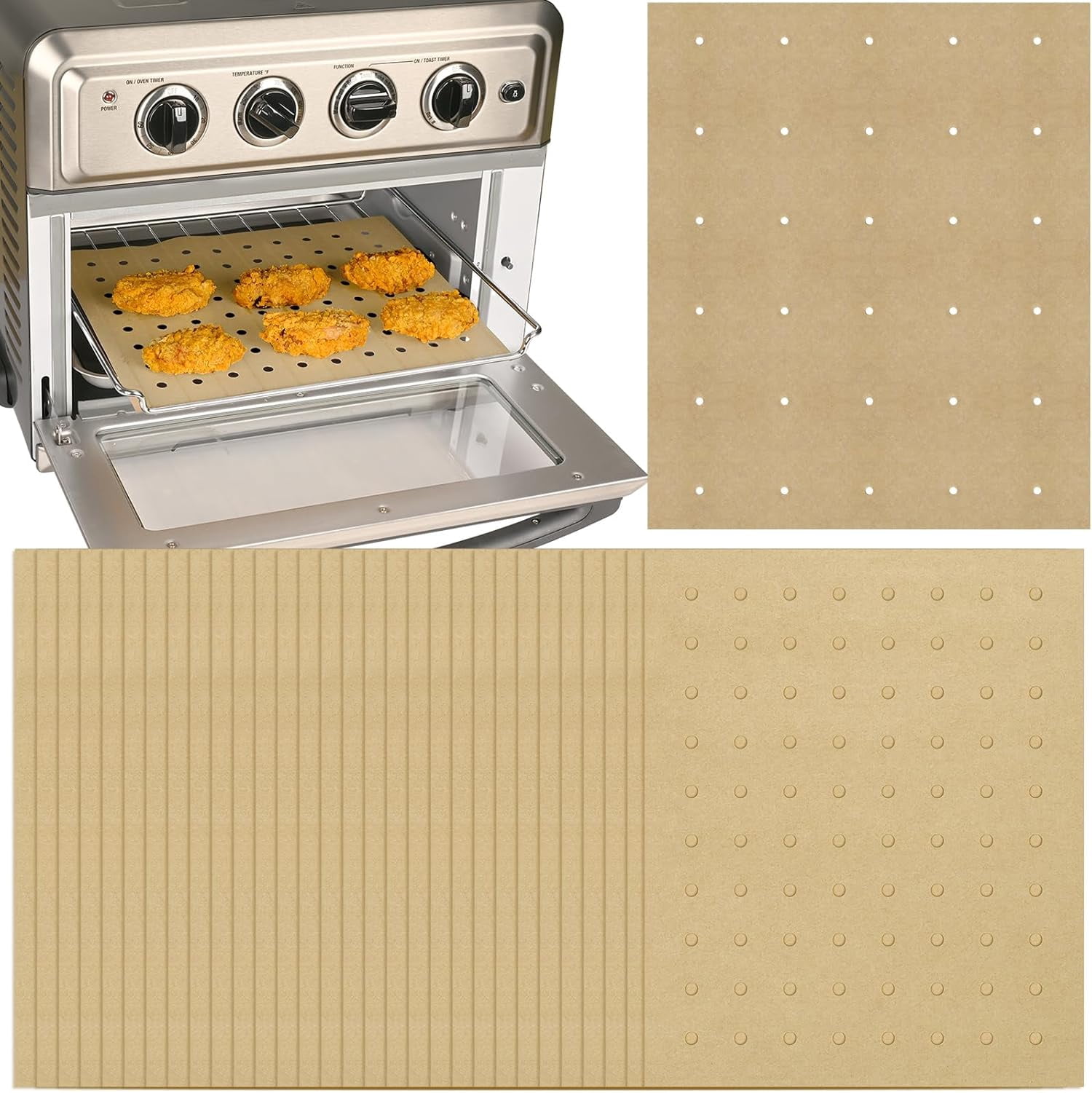 200 count Unbleached Air Fryer Paper, 11 x 9 inch Perforated ...