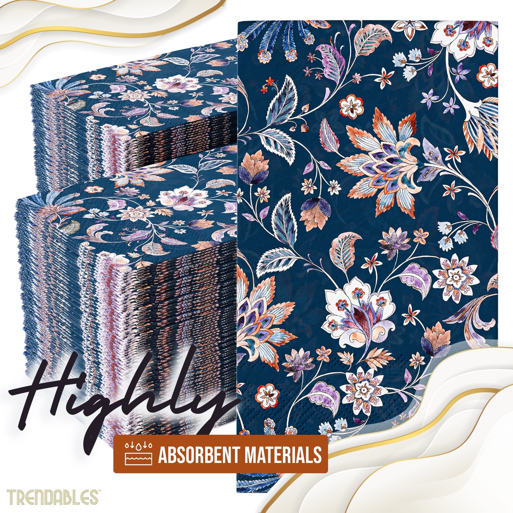 Crown Display Paisly Print Dinner Napkins, Disposable, 200 Count ...
