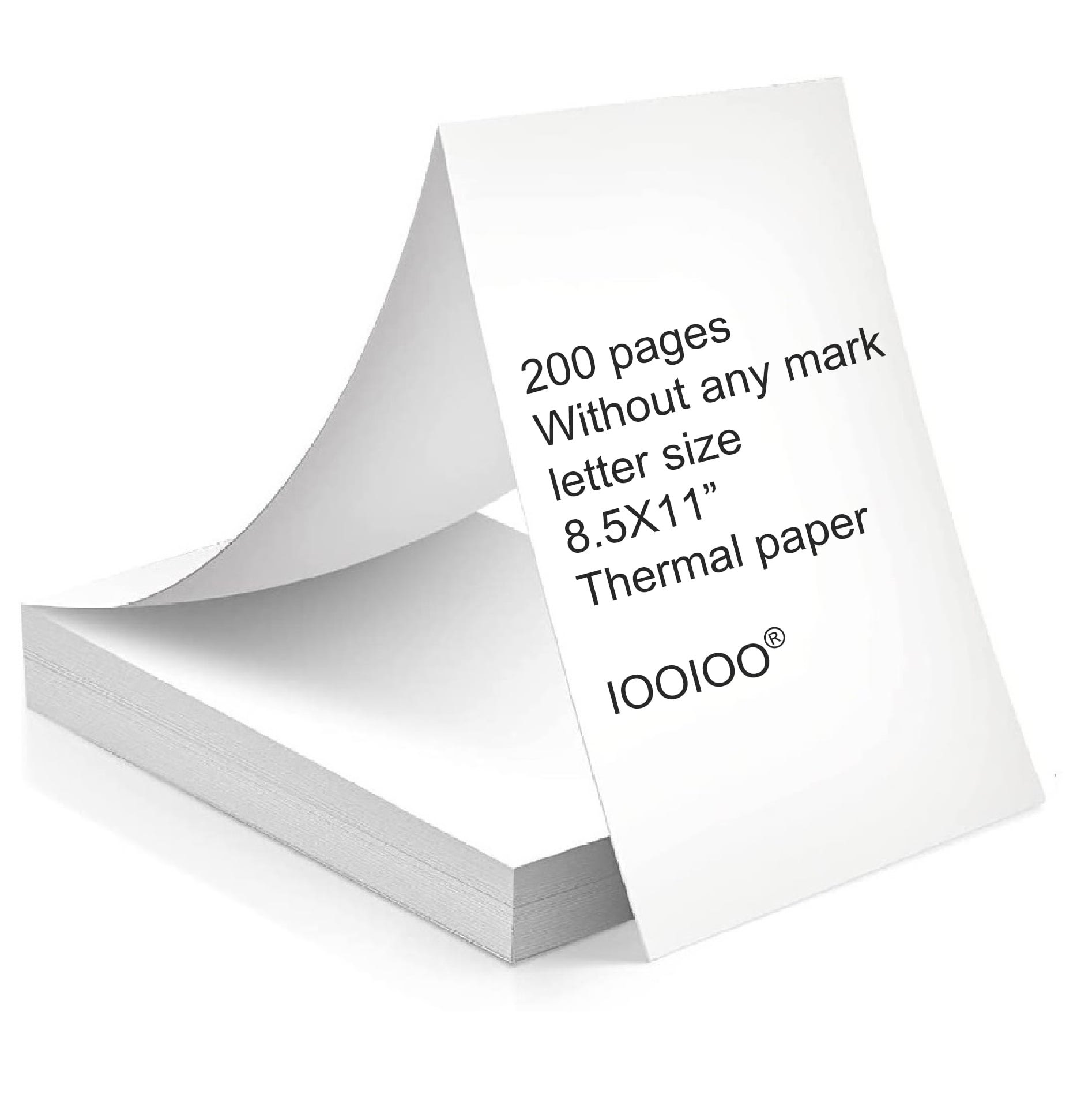 200 pages, thermal printer paper 8.5 x 11,letter,folded,continuous ...