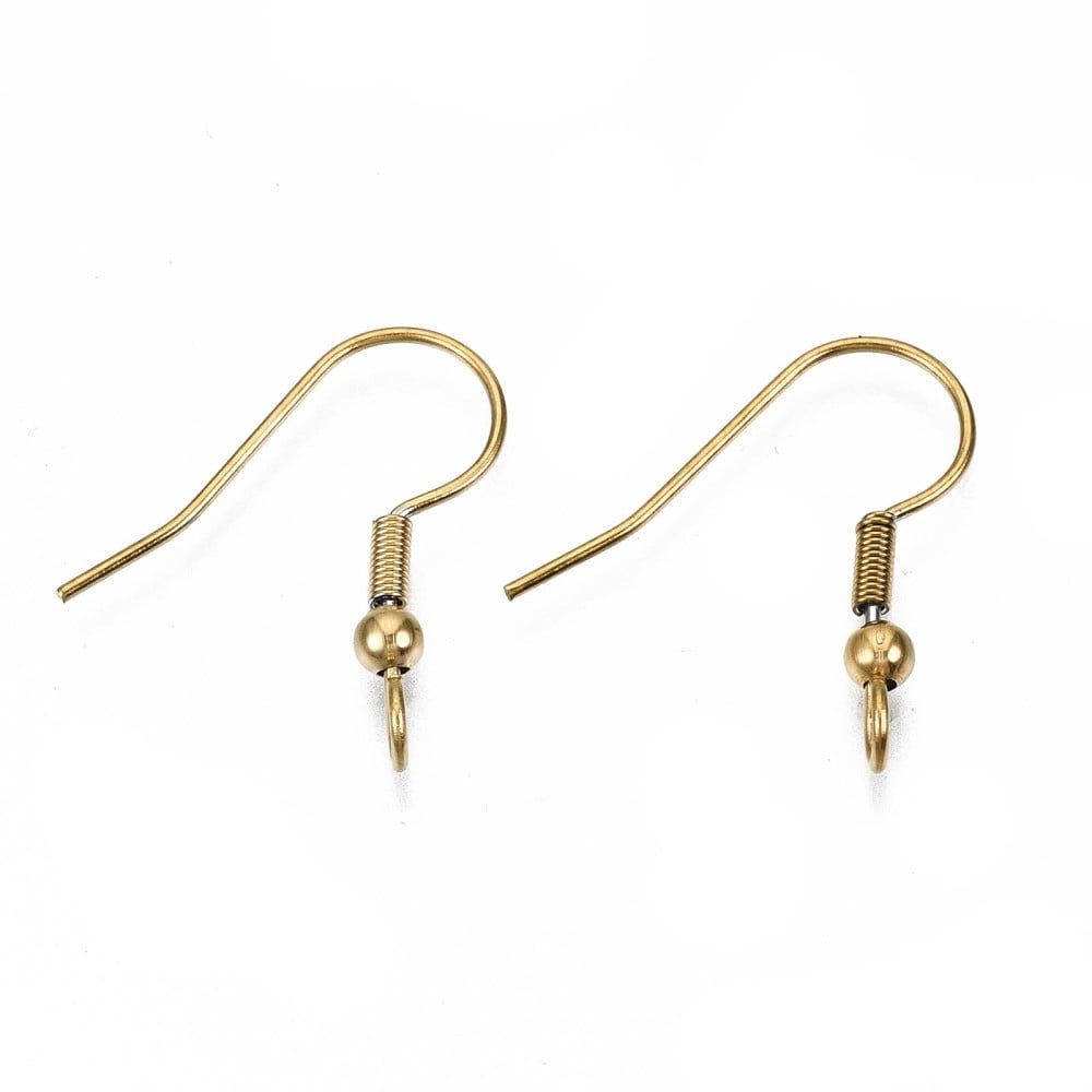 200 pc 304 Stainless Steel Earring Hooks Ear Wire with Vertical Loop ...