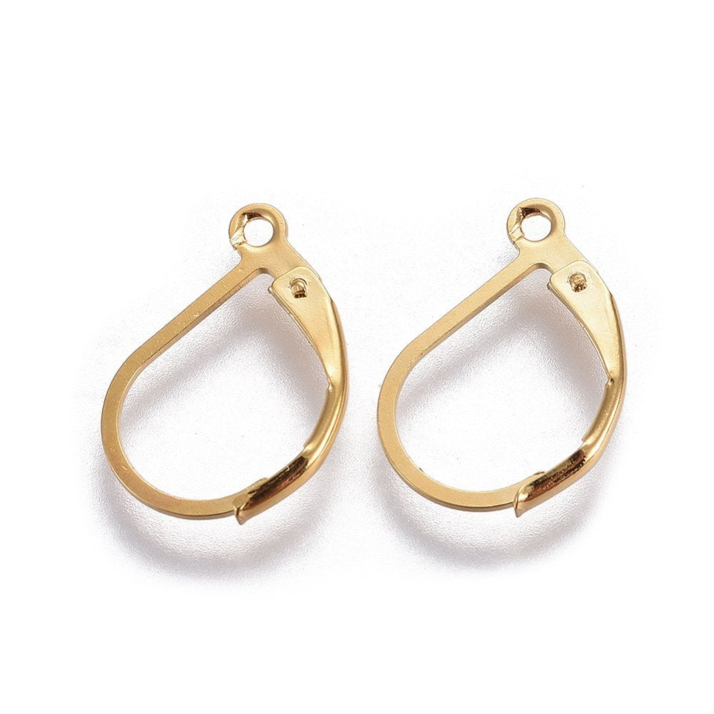 200 pc 304 Stainless Steel Leverback Earring Findings with Loop Real ...