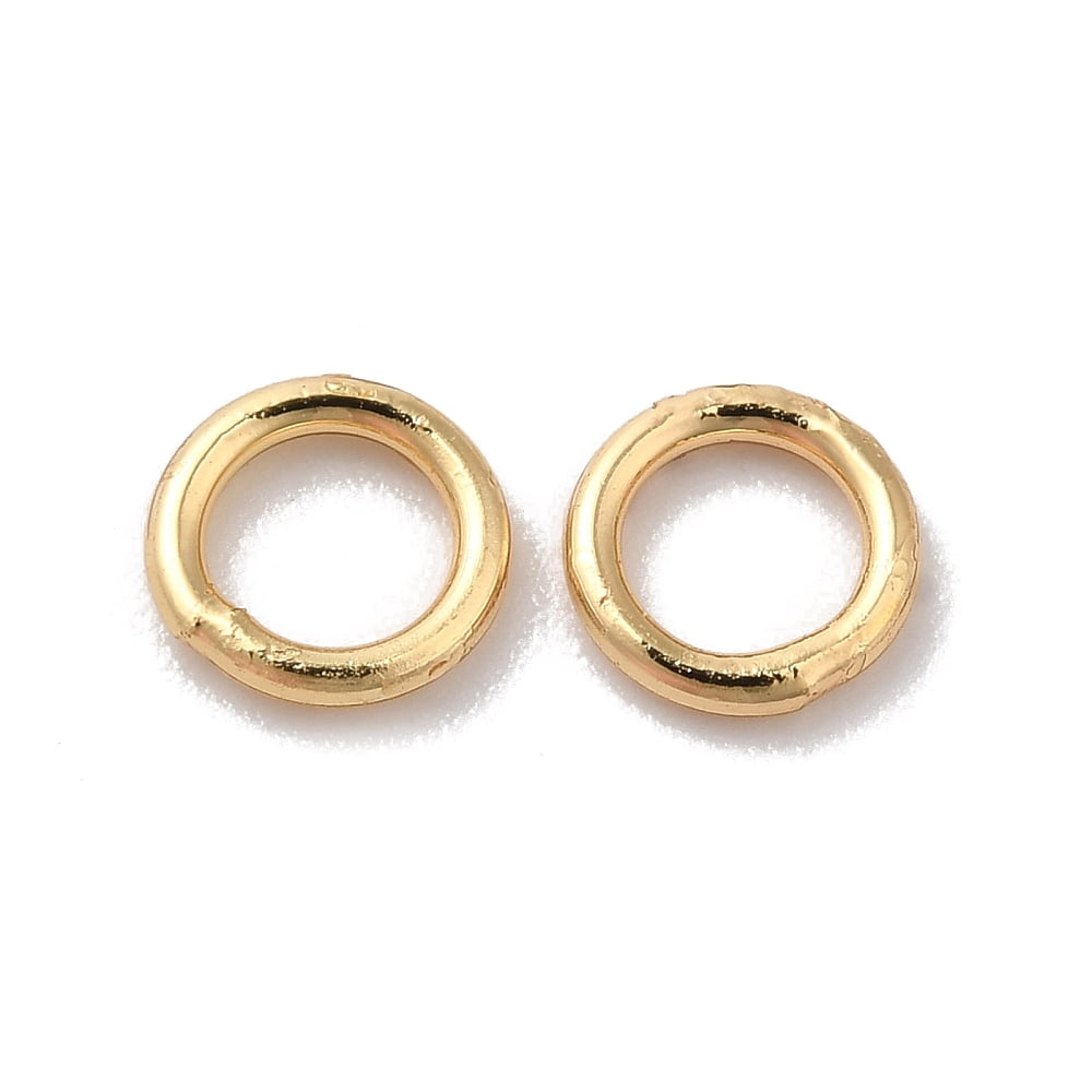 200 pc Brass Soldered Jump Rings Closed Jump Rings Round Ring Real 18K ...
