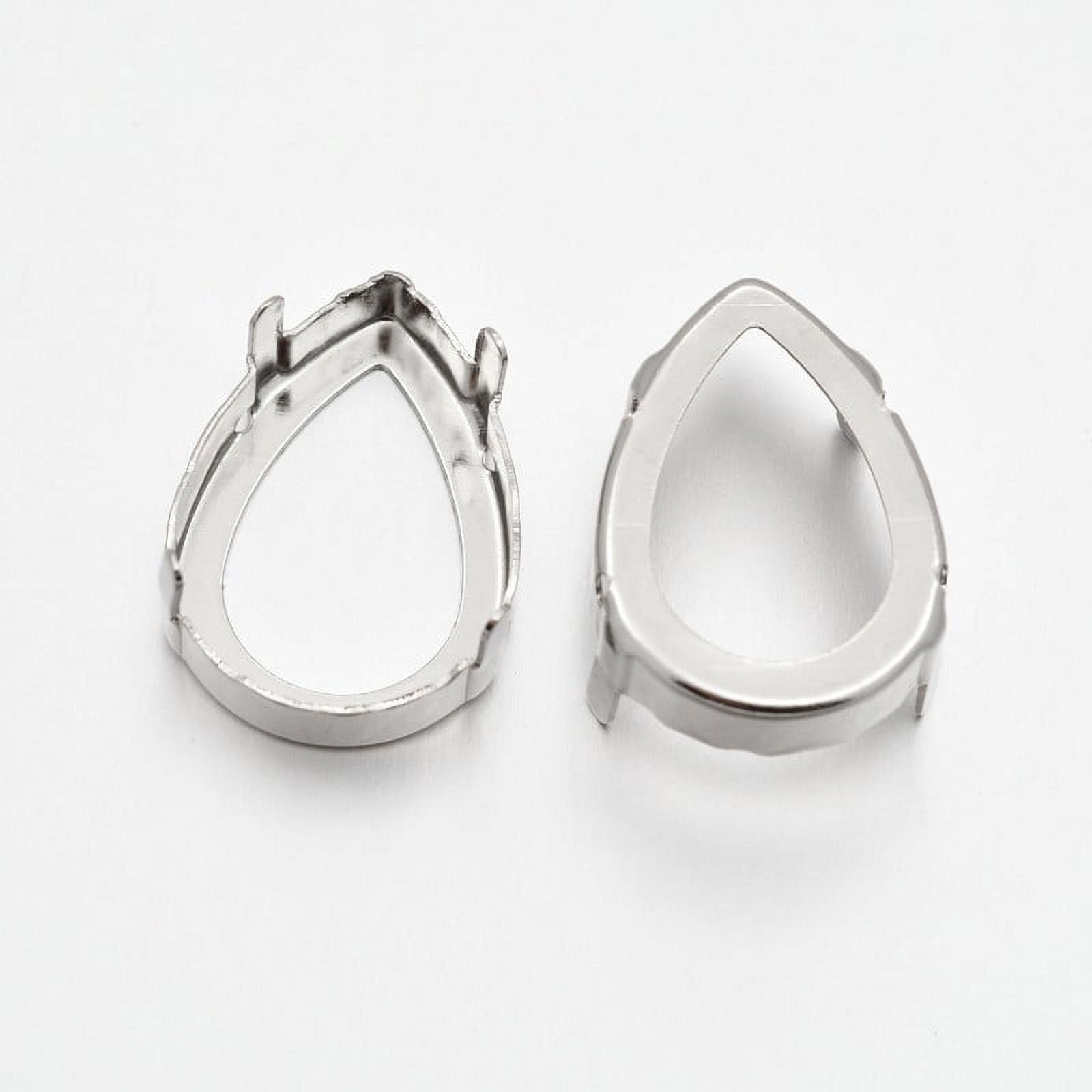 200 pc Flat Teardrop Brass Sew on Prong Settings Claw Settings for ...
