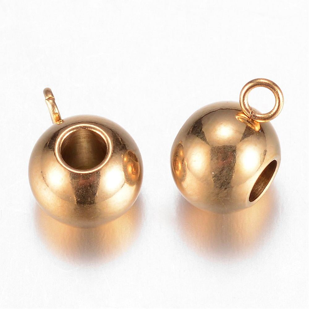 200 pc Ion Plating(IP) 304 Stainless Steel Tube Bails Loop Bails ...