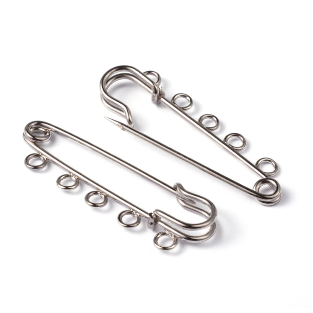 200 pc Iron Kilt Pins Platinum color 16mm wide 50mm long hole: 3mm ...