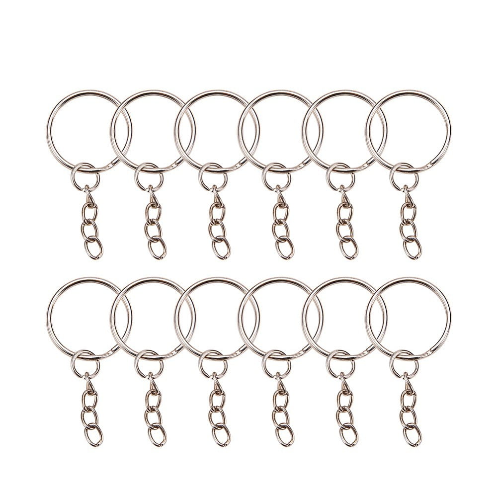 200 pc Iron Split Key Rings Keychain Clasp Findings Platinum 46mm ...