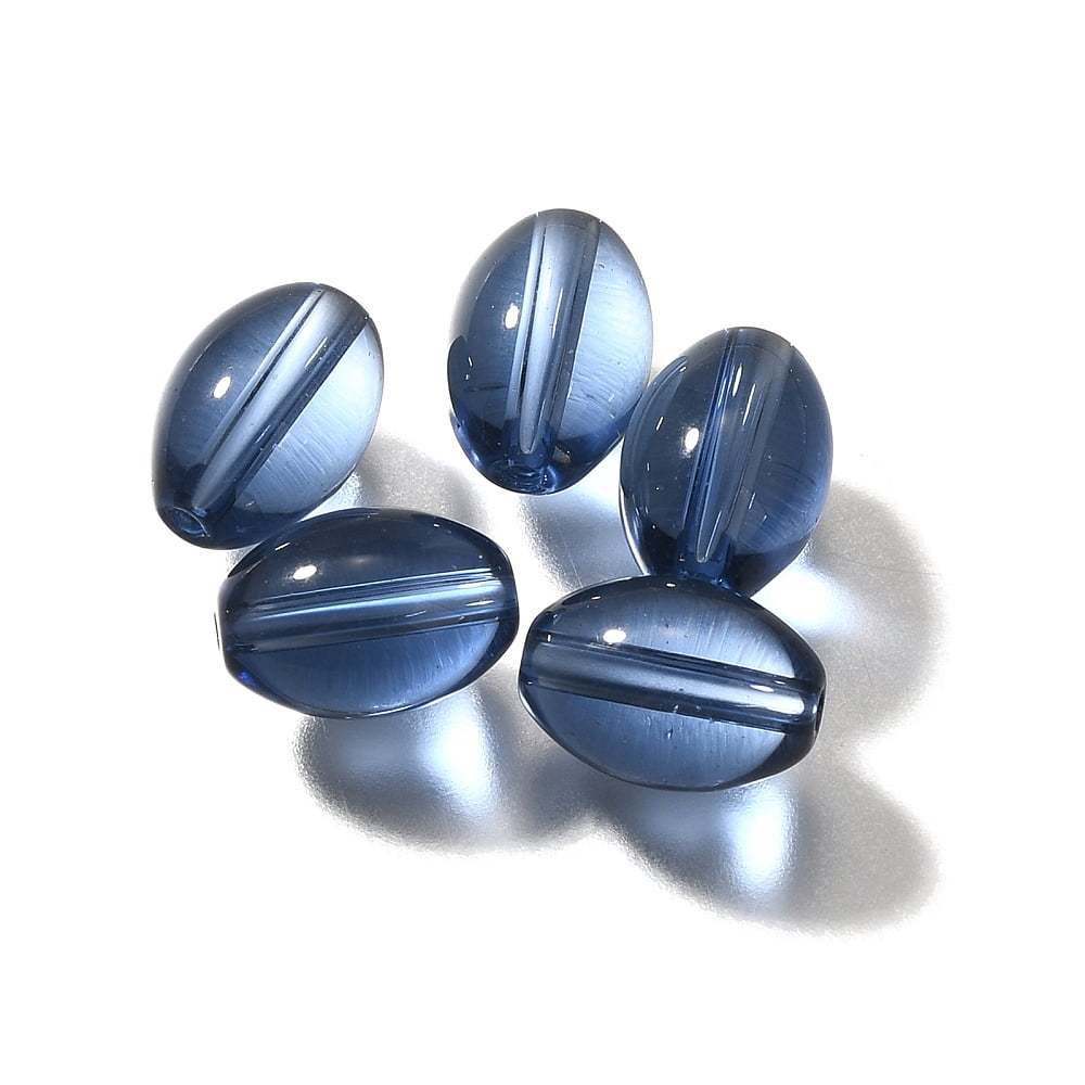 200 pc K9 Glass Imitation Austrian Beads Oval Steel Blue 11x8mm Hole: 1 ...