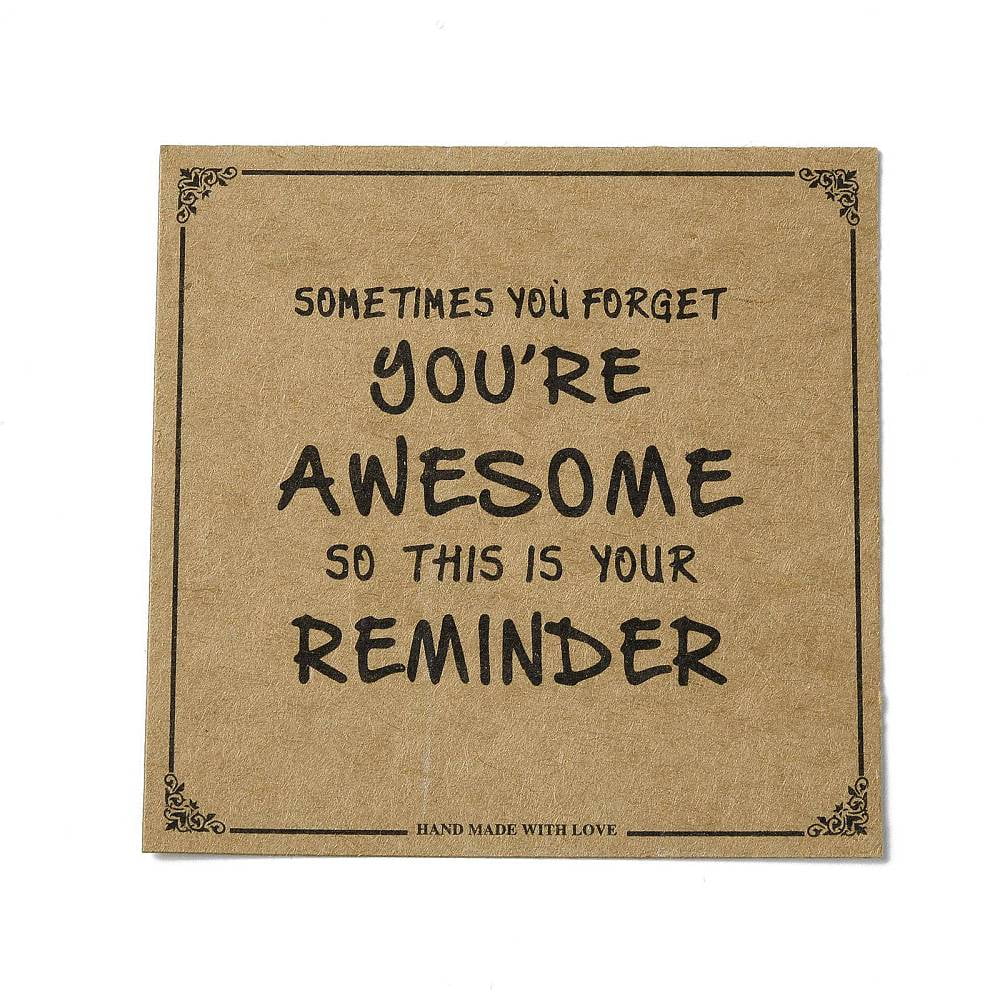 200 pc Kraft Paper Display Cards with Word Square Tan 7.75x7.75x0.03cm ...