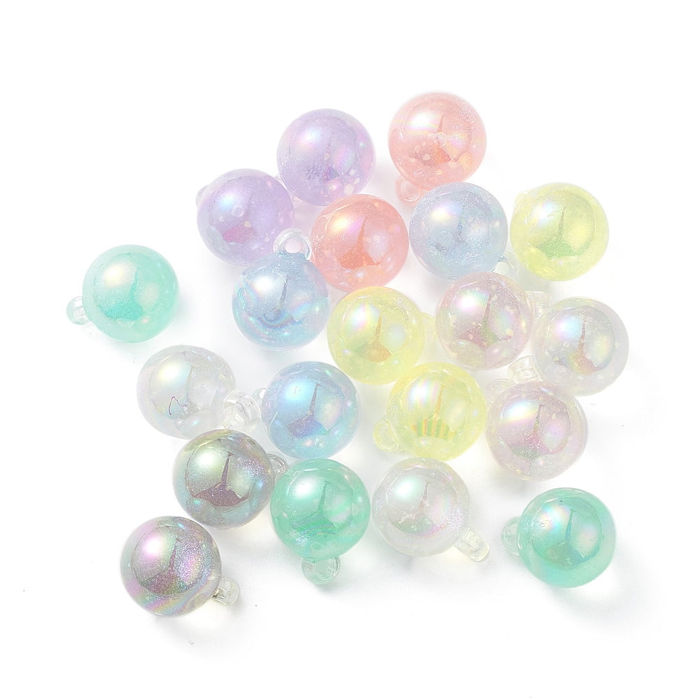 200 pc Luminous UV Plating Transparent Rainbow Iridescent Acrylic ...