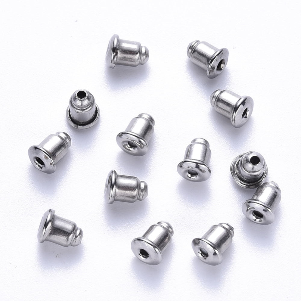200 pc Non-Tarnish 304 Stainless Steel Bullet Ear Nuts Earring Backs ...