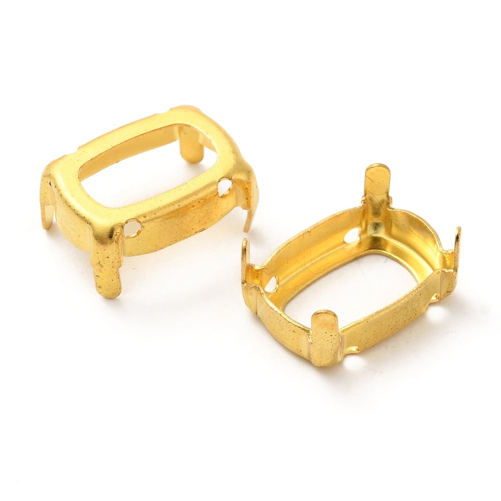200 pc Rectangle Brass Sew on Prong Settings Claw Settings for Pointed ...