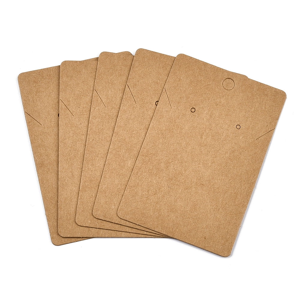 200 pc Rectangle Kraft Paper One Pair Earring Display Cards with ...