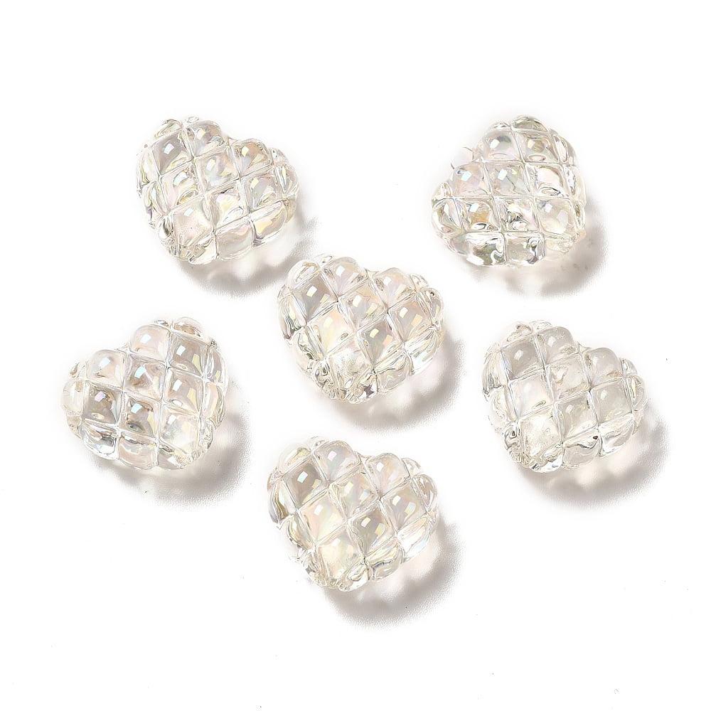 200 pc Transparent Acrylic Beads Heart Clear 17.2~17.4x20~20.4x9.6mm ...