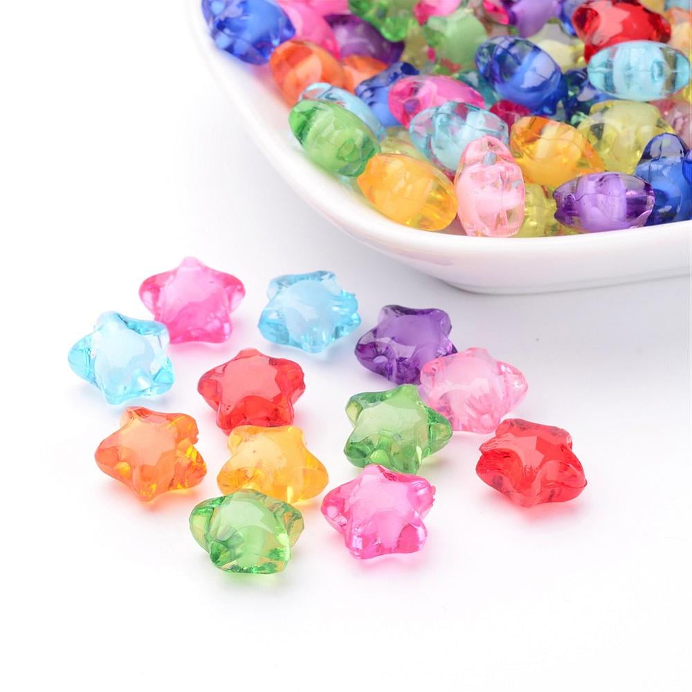 200 pc Transparent Mixed color Acrylic Star Beads Bead in Bead( Ps ...