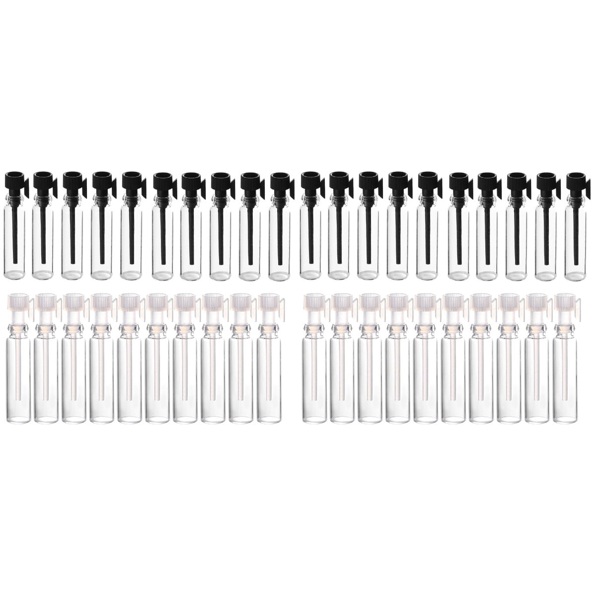 200 pcs 1ml Refillable Bottle Empty Sample Bottles Container Vial Glass ...