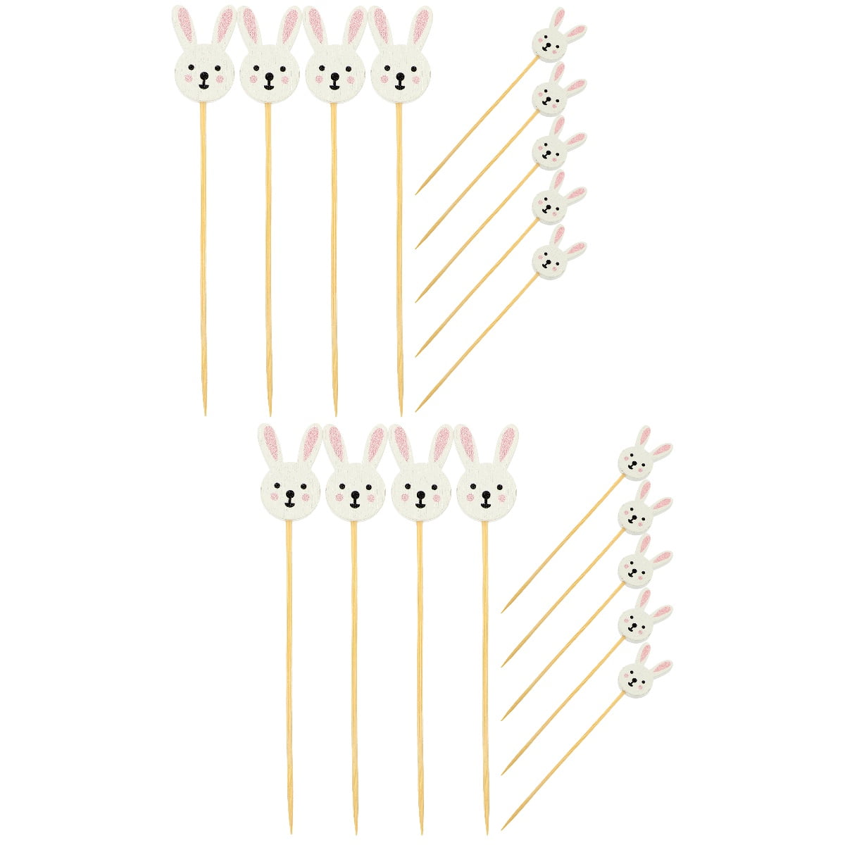 200 pcs Bunny Cocktail Picks Appetizer Bamboo Picks Rabbit Fruits ...