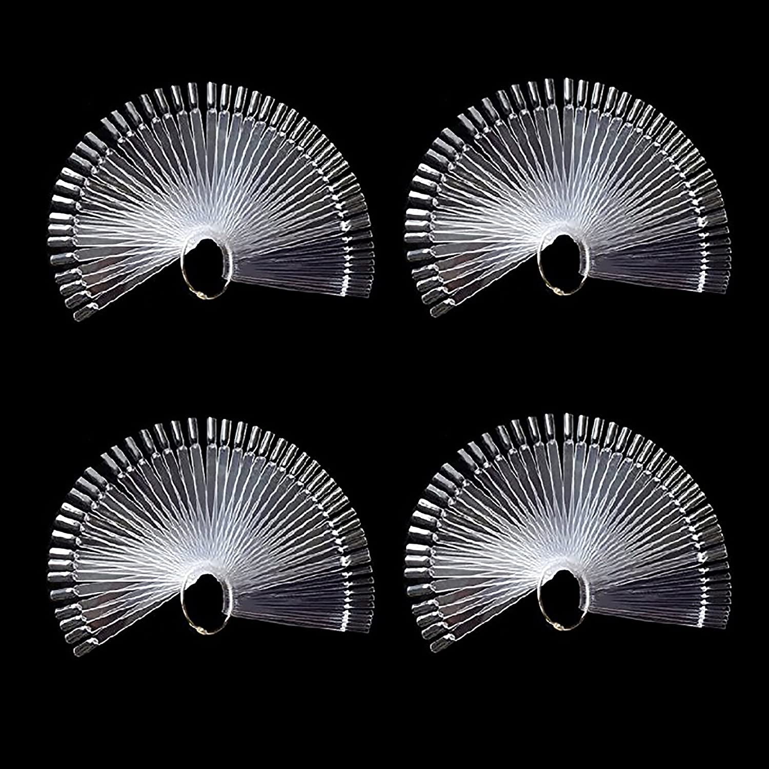 200 pcs Clear Tips Fan-shaped Nail Art Display Chart Acrylic False Tips ...