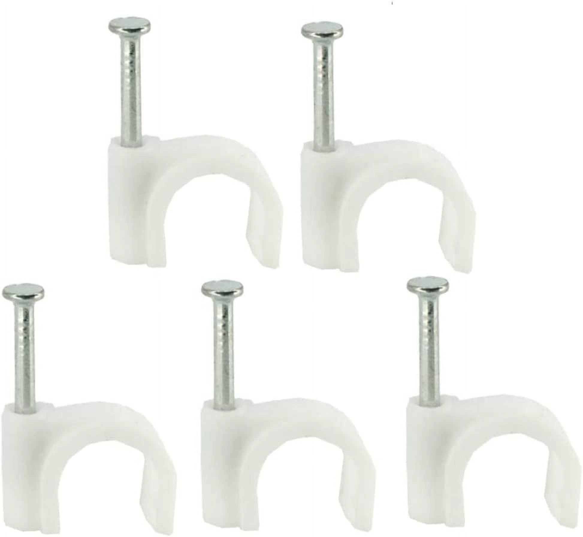 JESOT 200 pcs Ethernet Steel Nails, Coaxial Cable Clips, Round Cable ...