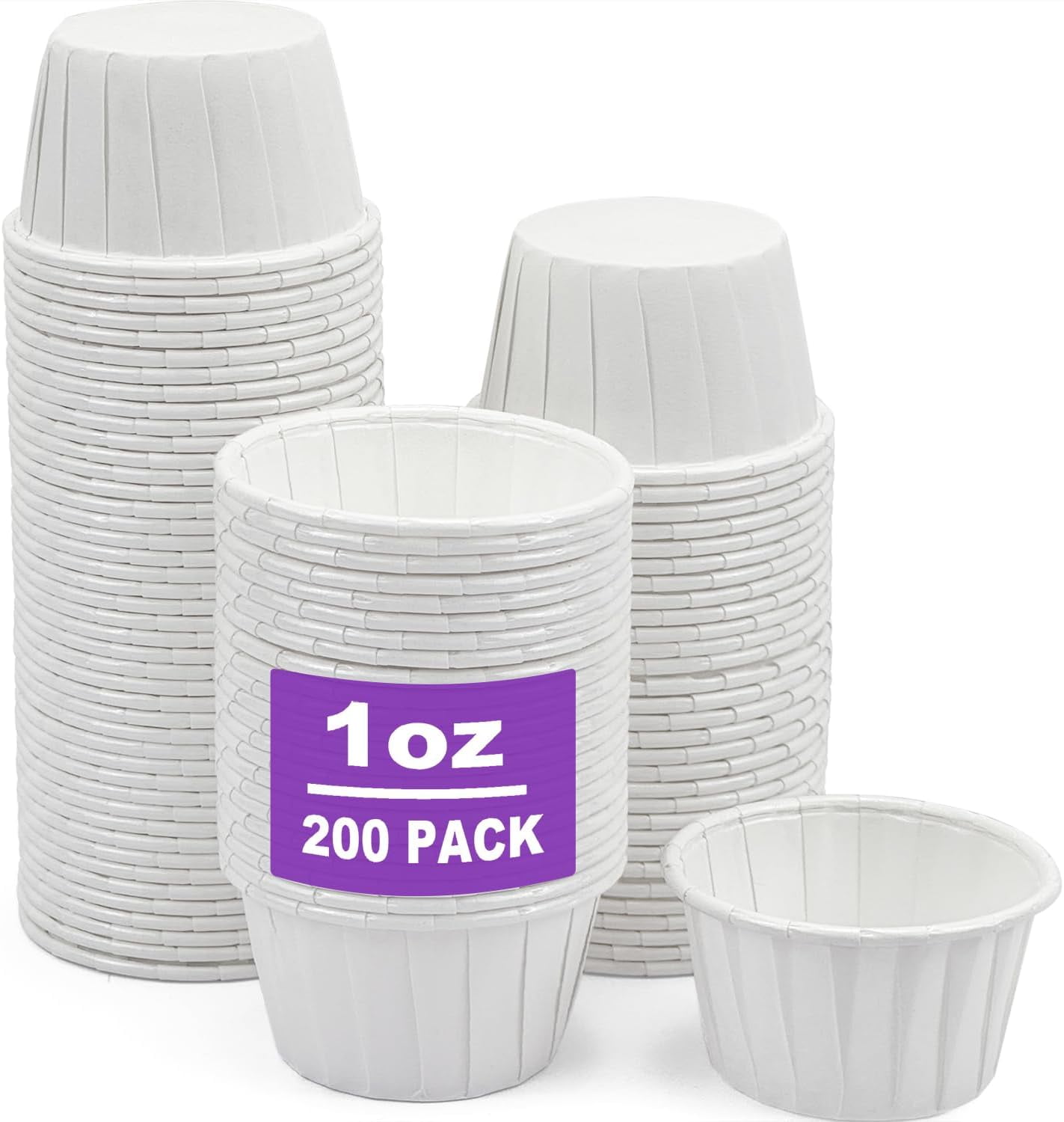 200 pcs Ketchup Cups Small Paper Cup 1 oz, Leak-Proof Food Safe ...