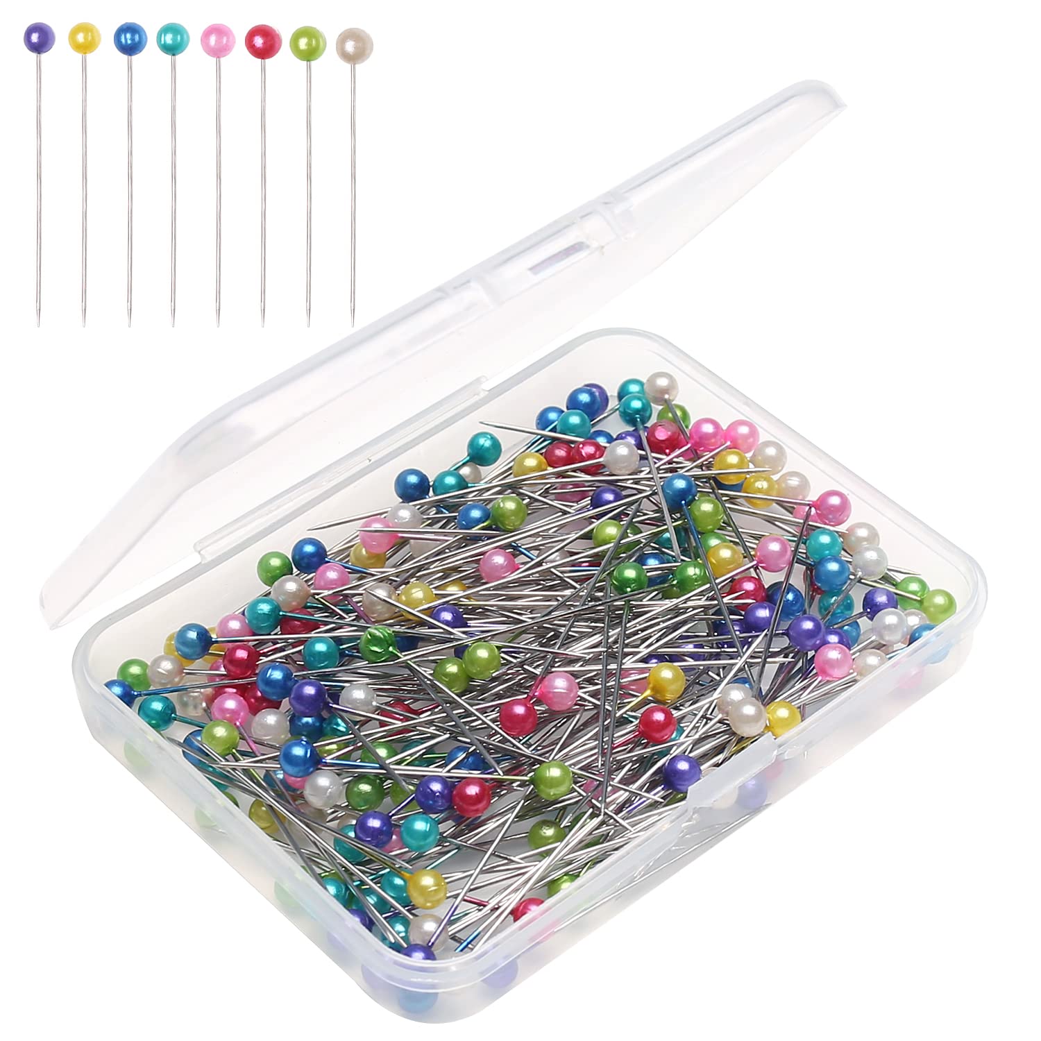 200 pcs Multicolor Sewing Pins Plastic Head Straight Pins Craft ...