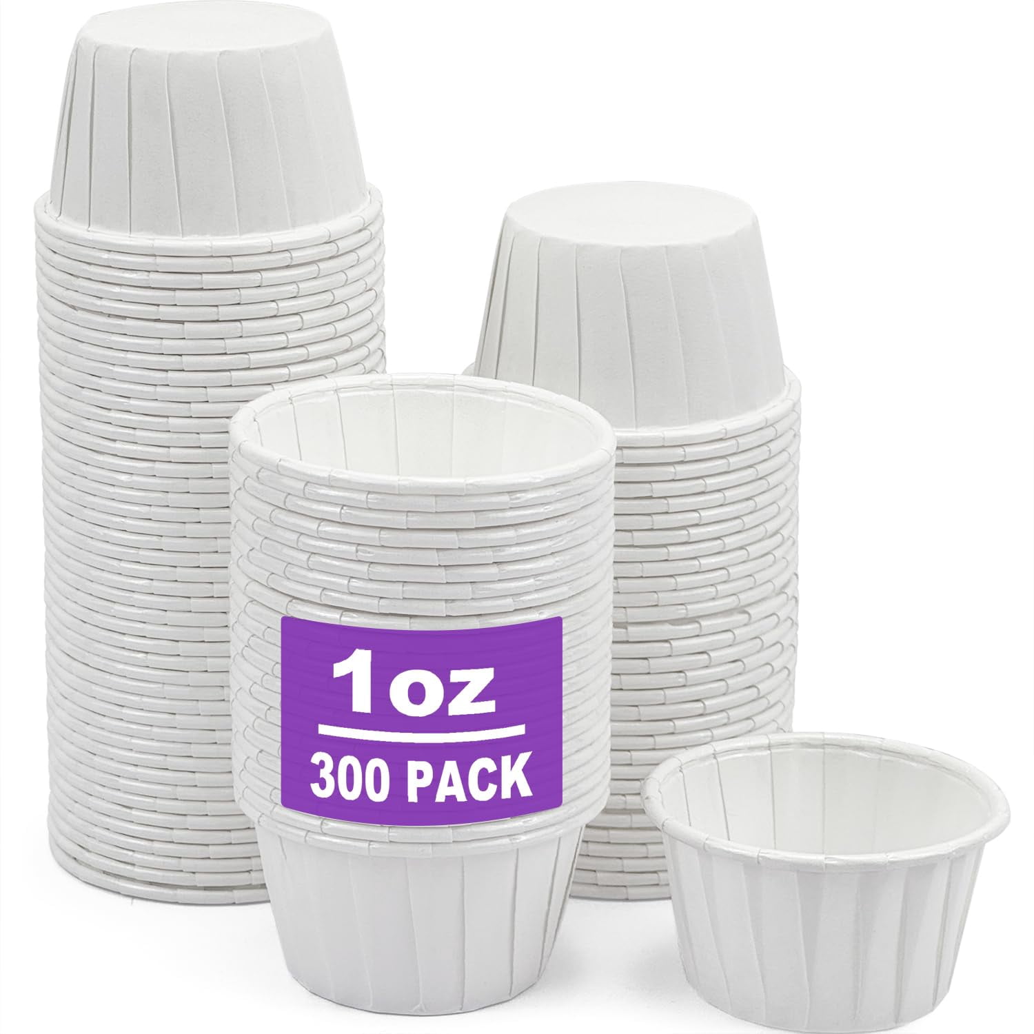 200 pcs Small Paper Ketchup Cups 1 oz Disposable Leak-Proof Condiment ...