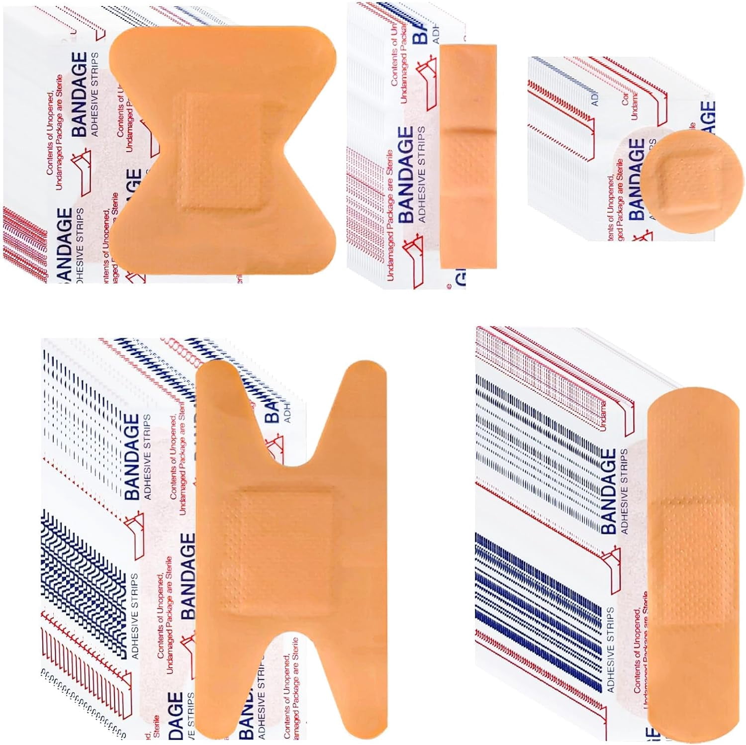 200-piece variety pack of adhesive mini bandages, various sizes of ...