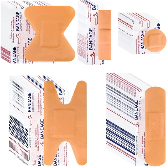 200-piece variety pack of adhesive mini bandages, various sizes of ...