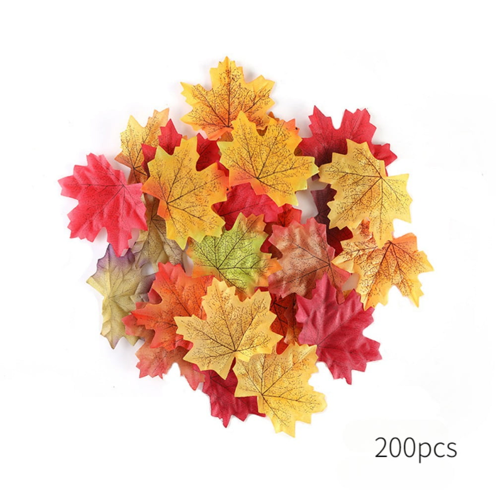 200 pieces of 8cm/3.1-inch multi-color artificial maple leaves suitable ...
