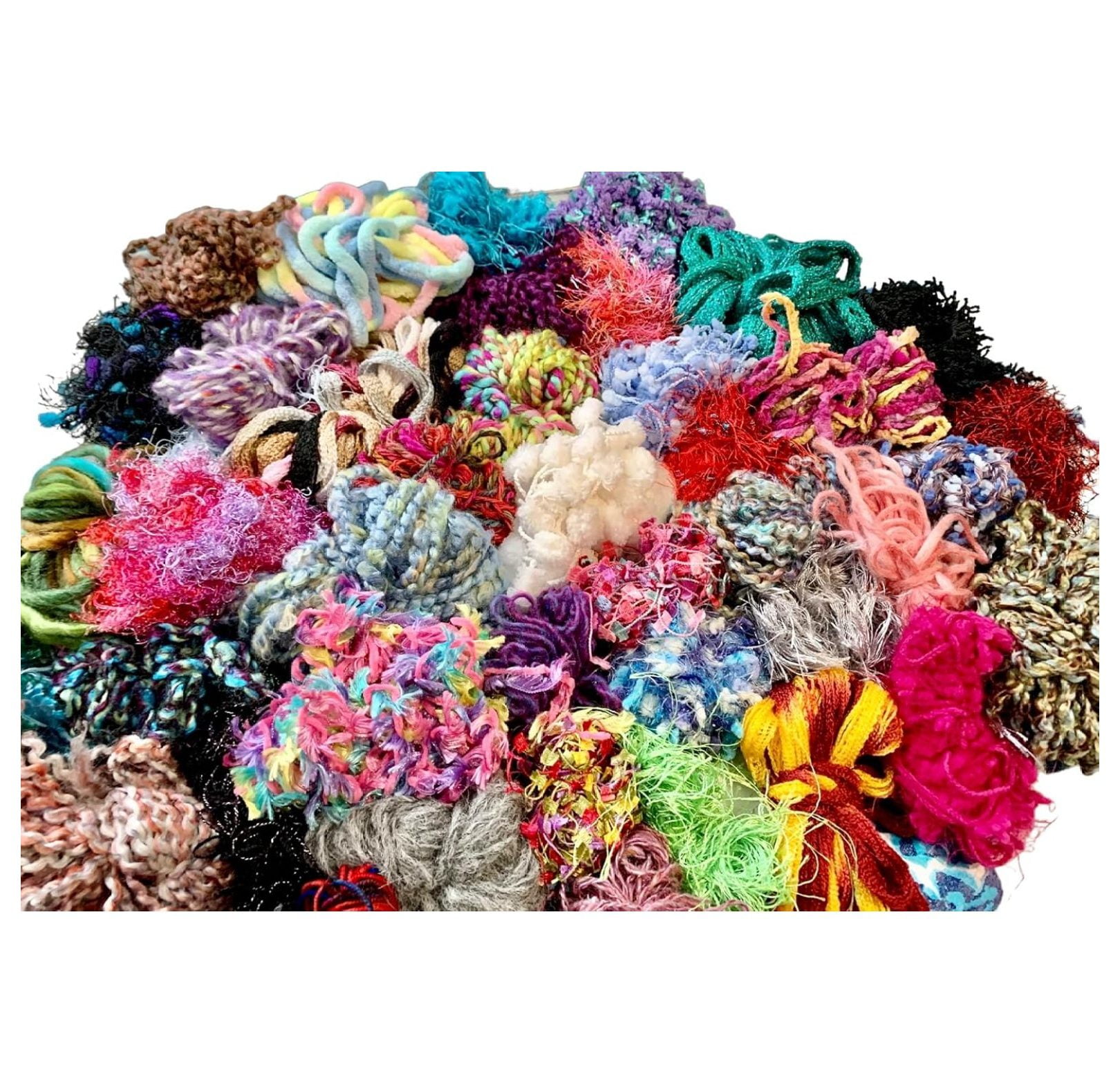 200 yrds 20 Colors Fiber for Embellishments Assorted Novelty Yarn, 10 ...