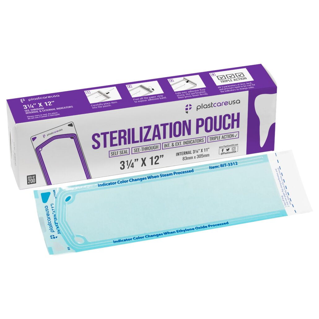 2000 (10 Boxes of 200) 3.25" X 12" Self Seal Sterilization Pouches for ...