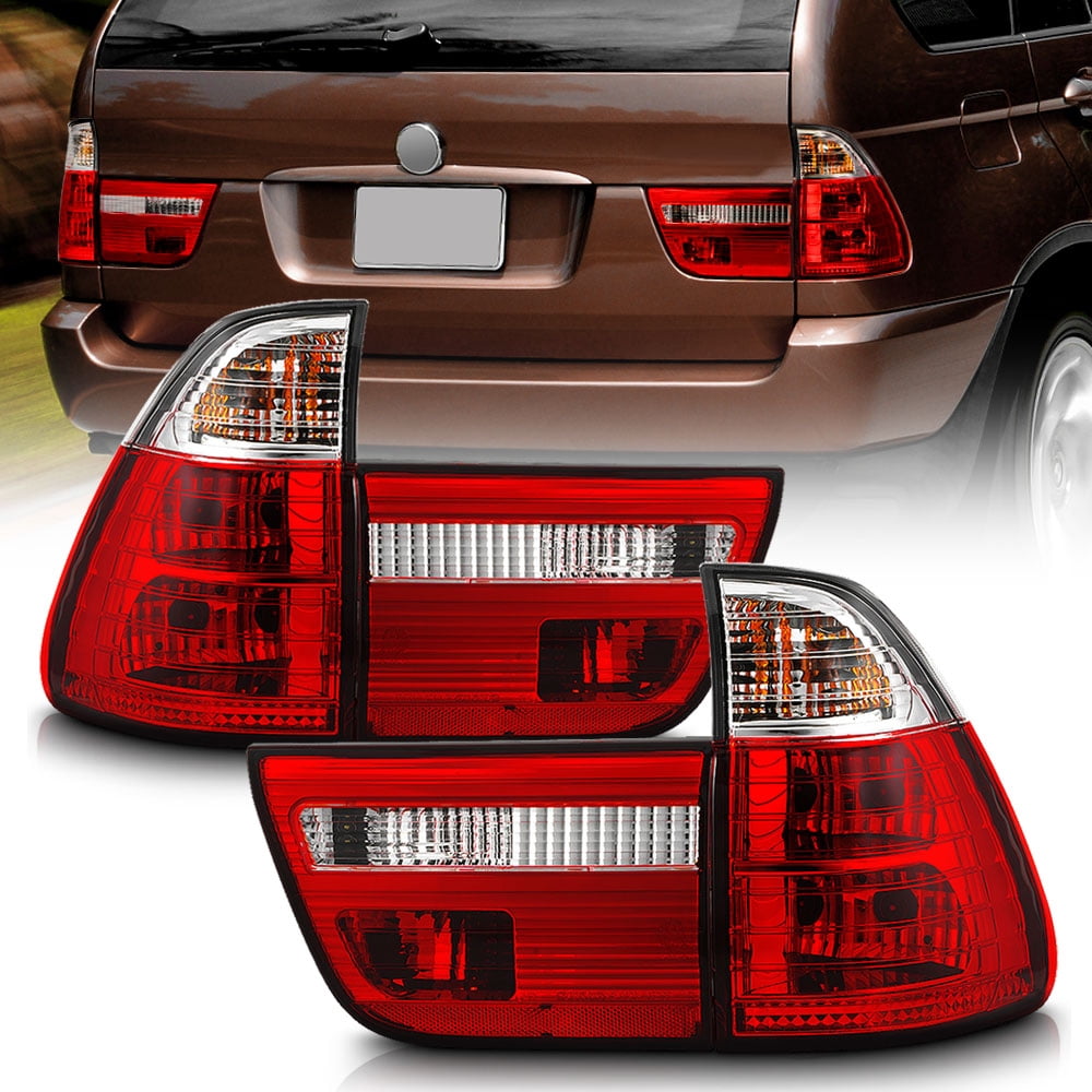 2000-2006 BMW E53 X5 Red Clear Tail Lights Brake Lamps Left+Right 00-06 ...