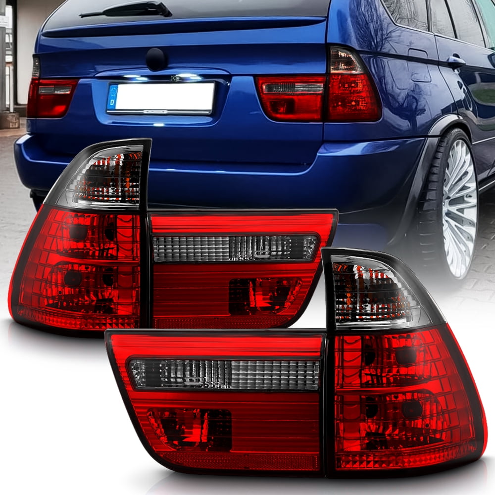 2000-2006 BMW E53 X5 Red Smoked Tail Lights Brake Lamps Left+Right ...