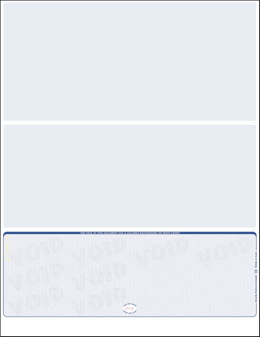 2000 Blue- Scallop Laser Check Stock, (Check at Bottom) Blank Laser ...