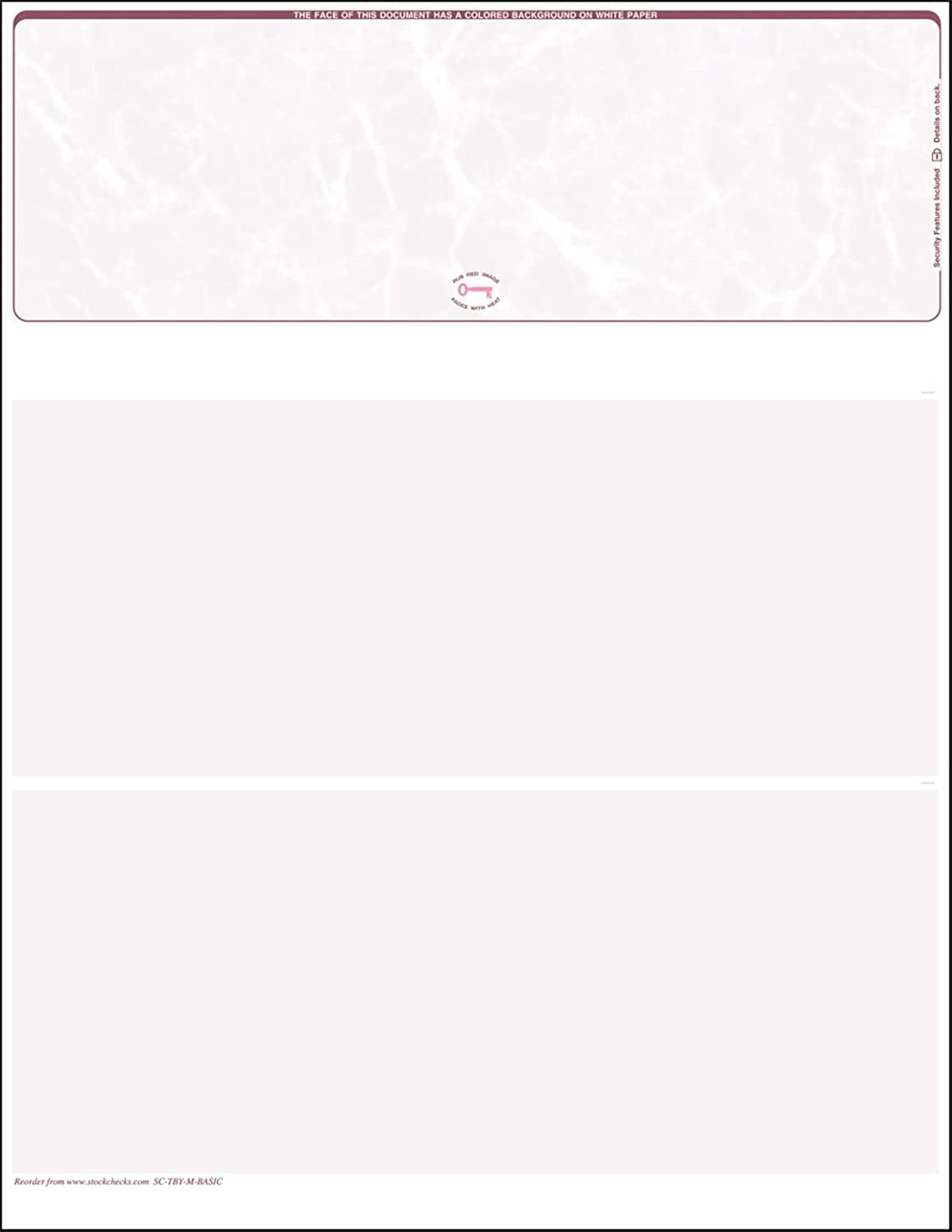 2000 Burgundy Marble Laser Check Stock, (Top Position) Blank Laser ...