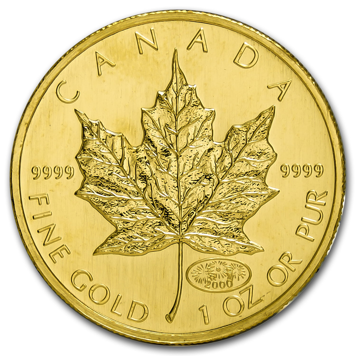 2000 Canada 1 oz Gold Maple Leaf Fireworks Privy BU - Walmart.com