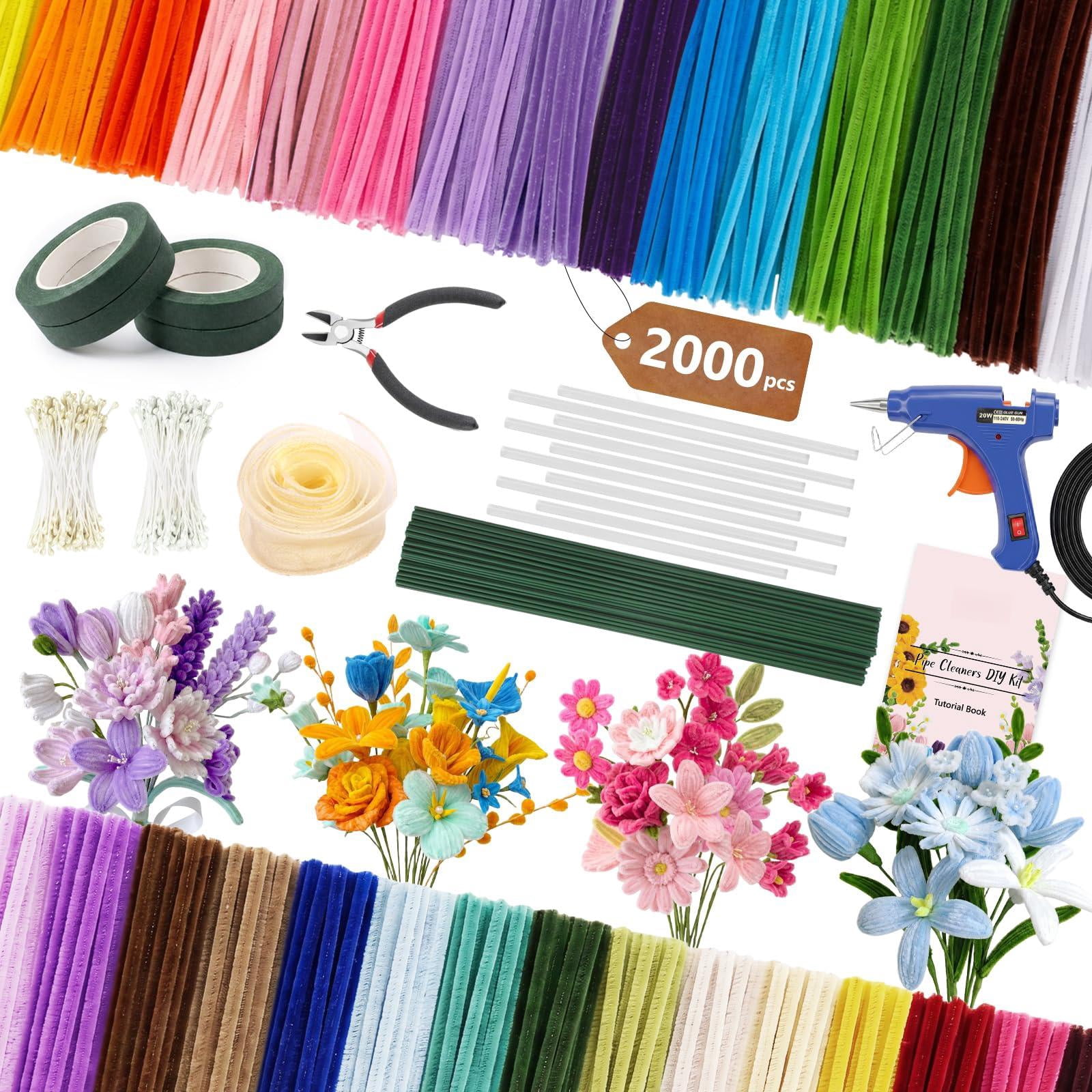 2000 Count Pipe Cleaner Flower Craft Kit with Supplies - Walmart.com