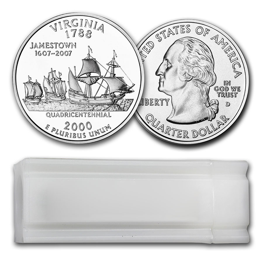 2000-D Virginia Statehood Quarter 40-Coin Roll BU - Walmart.com