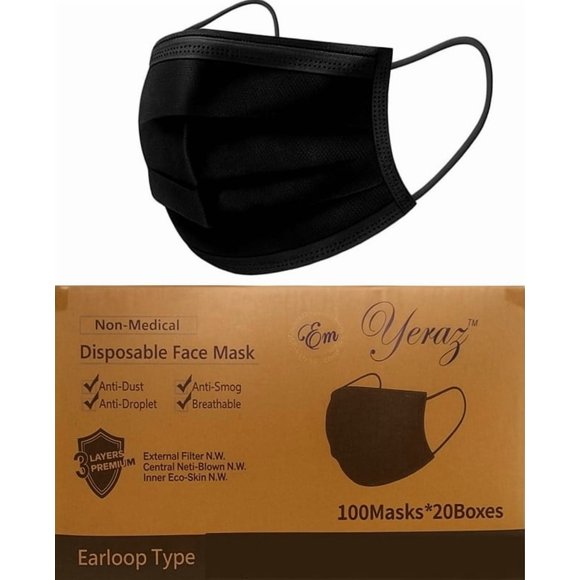 All Black Disposable Mask