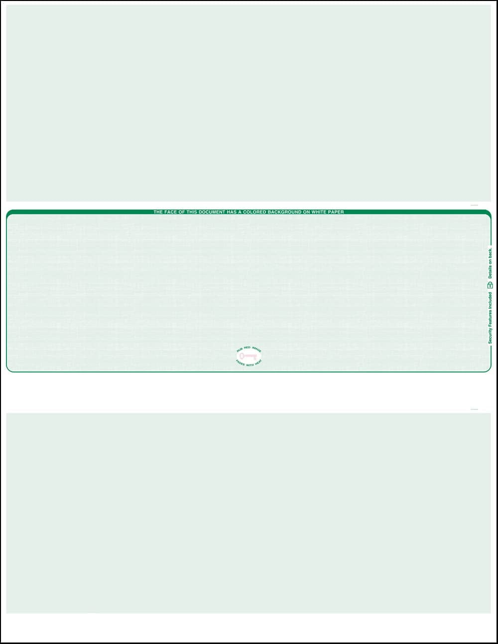 2000 Green - Linen Laser Check Stock, (Check At Middle) Blank Laser ...