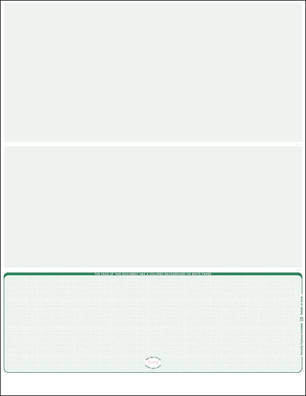 2000 Green- Linen Laser Check Stock, (Check at Bottom) Blank Laser ...