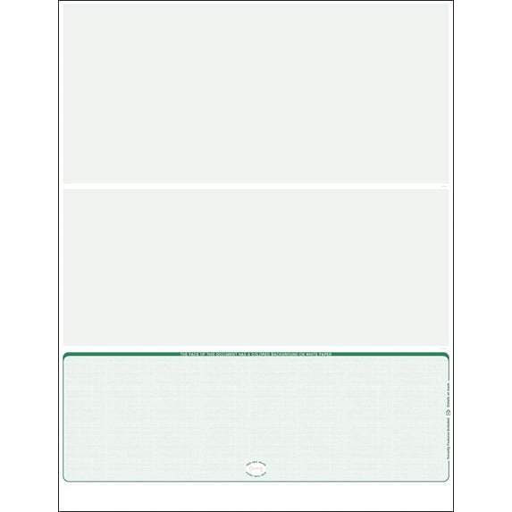 2000 Green- Linen Laser Check Stock, (Check at Bottom) Blank Laser ...