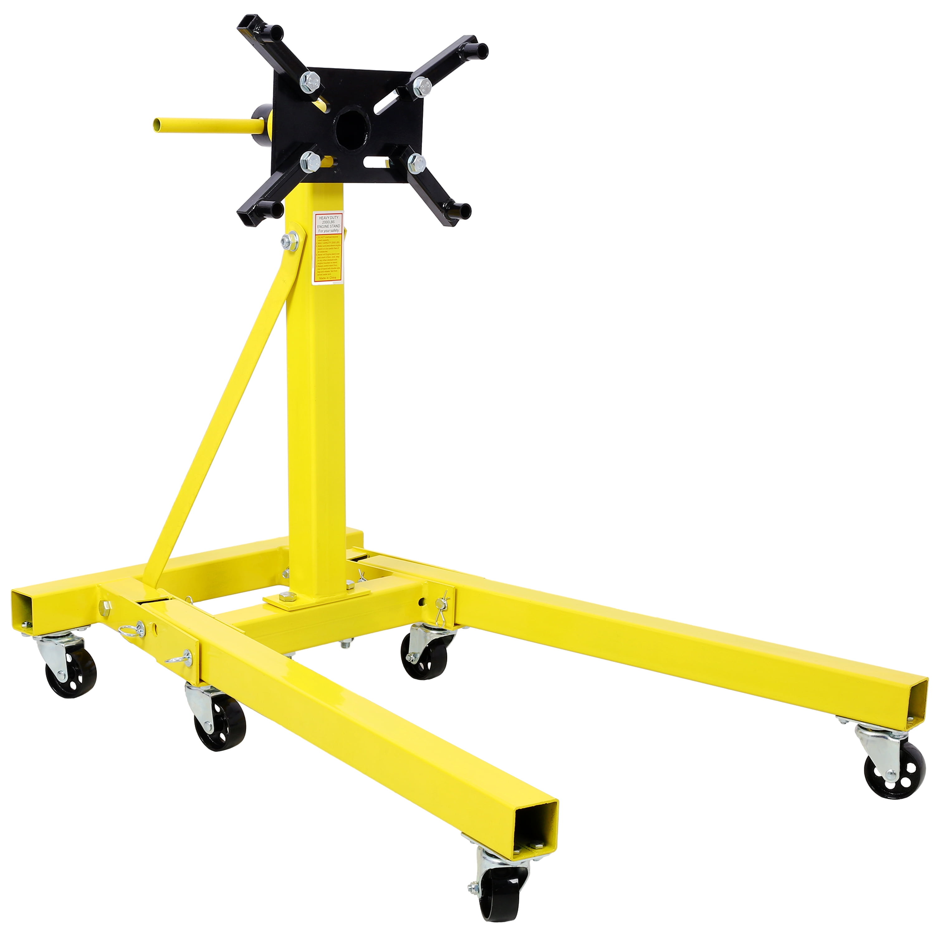 2000 LBS Folding Engine Stand - Steel, Yellow, 360° Rotating Head, Auto ...