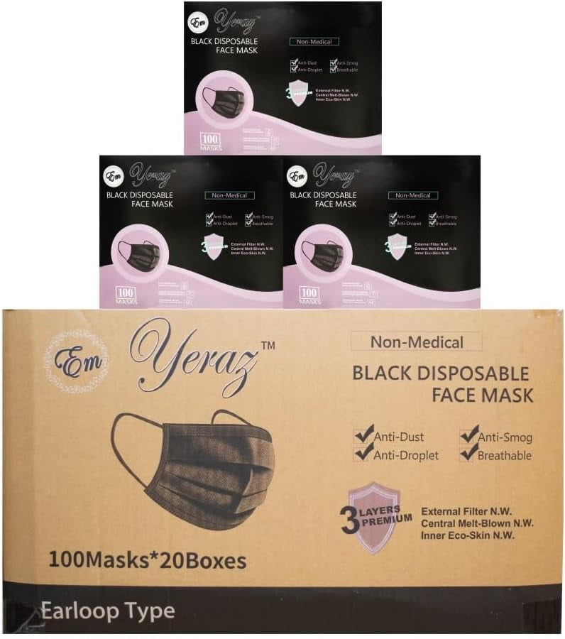 2000 PCS Disposable Face Masks,3 Ply Disposable Face Masks Filter ...