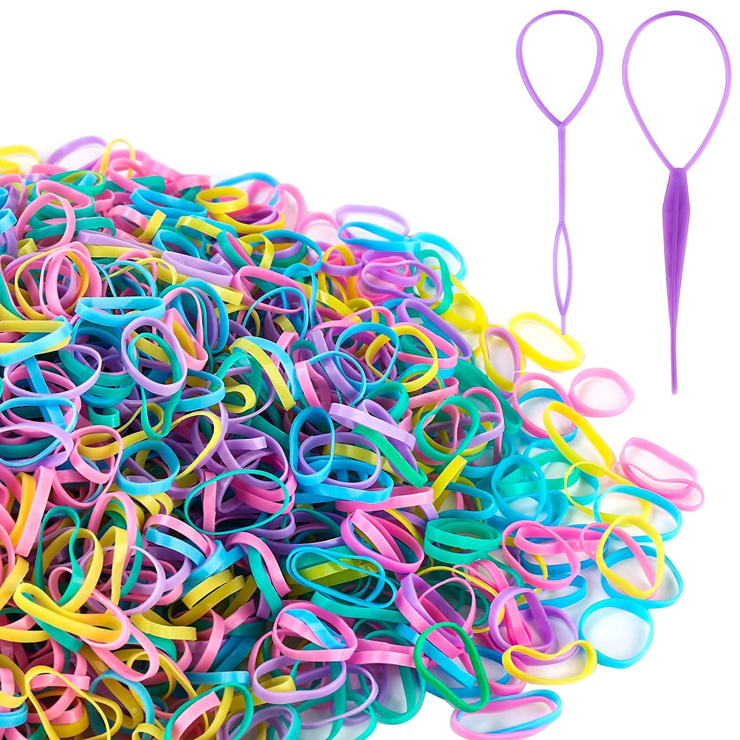 2000 PCS Mini Small Rubber Bands for Hair, Tiny Colorful Hair Elastics ...