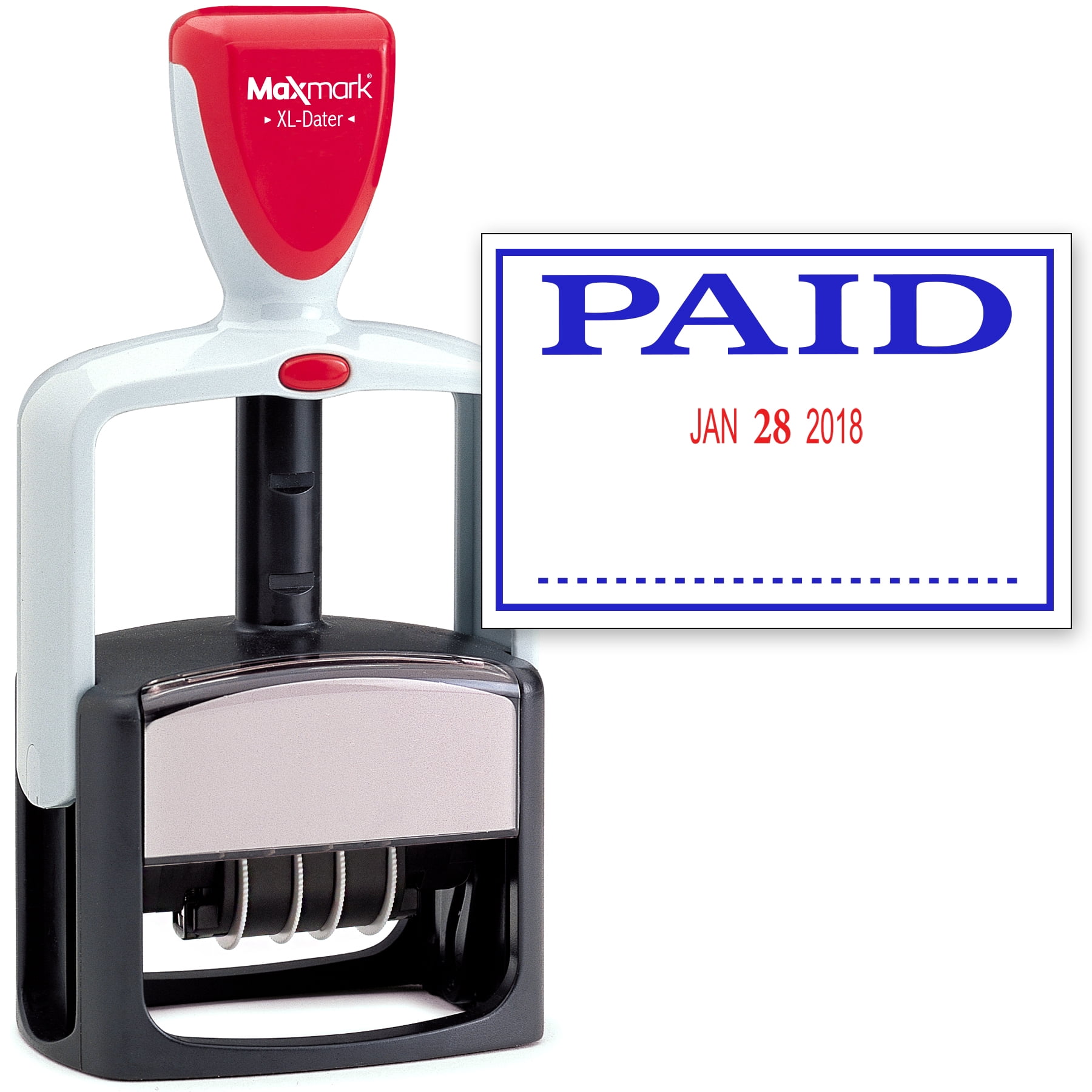 2000 PLUS Heavy Duty Style 2-Color Date Stamp with PAID self inking ...
