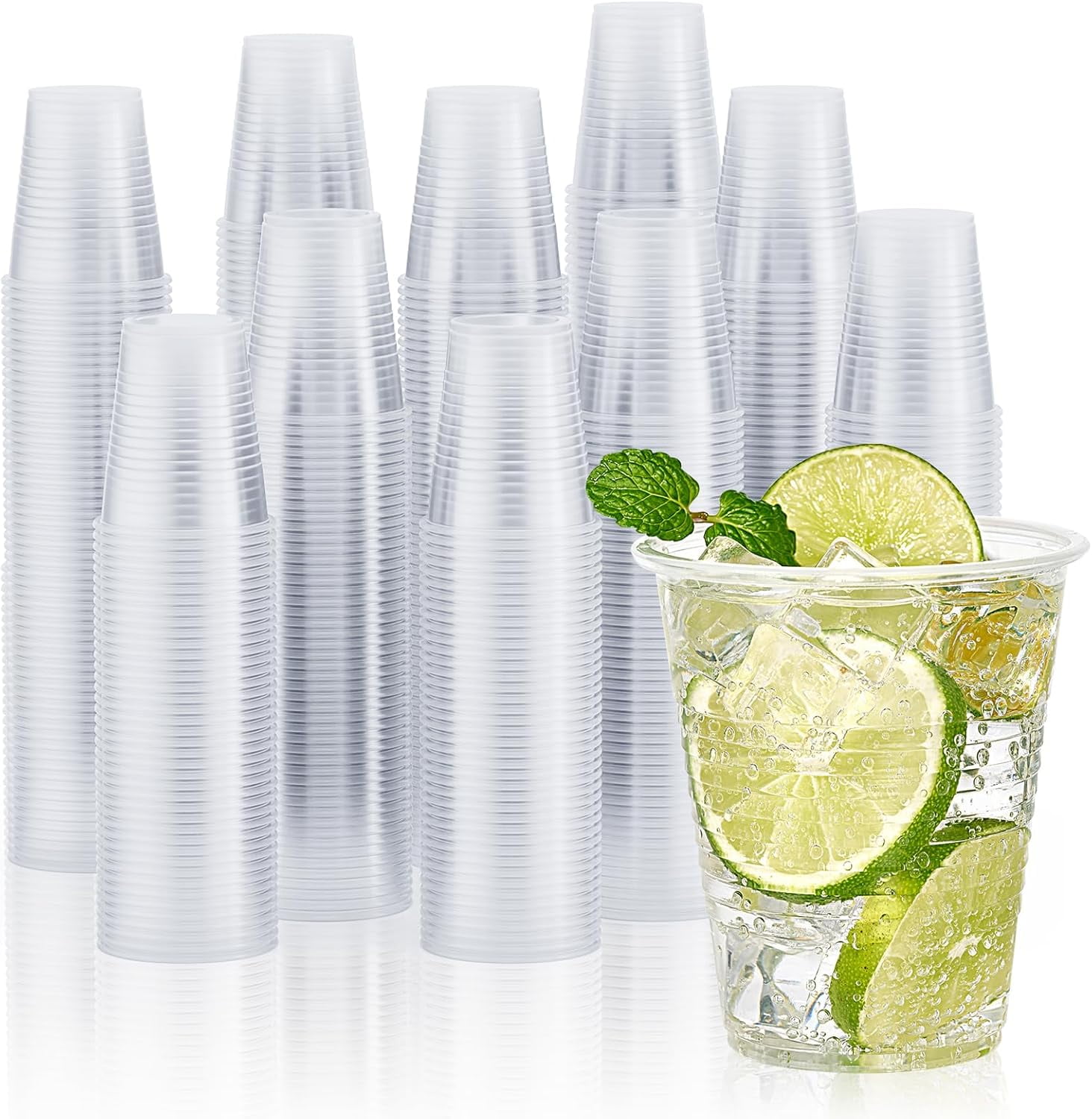 2000 Pack 12 OZ Clear Plastic Cups, 12 Ounce Disposable Drinking Cold ...