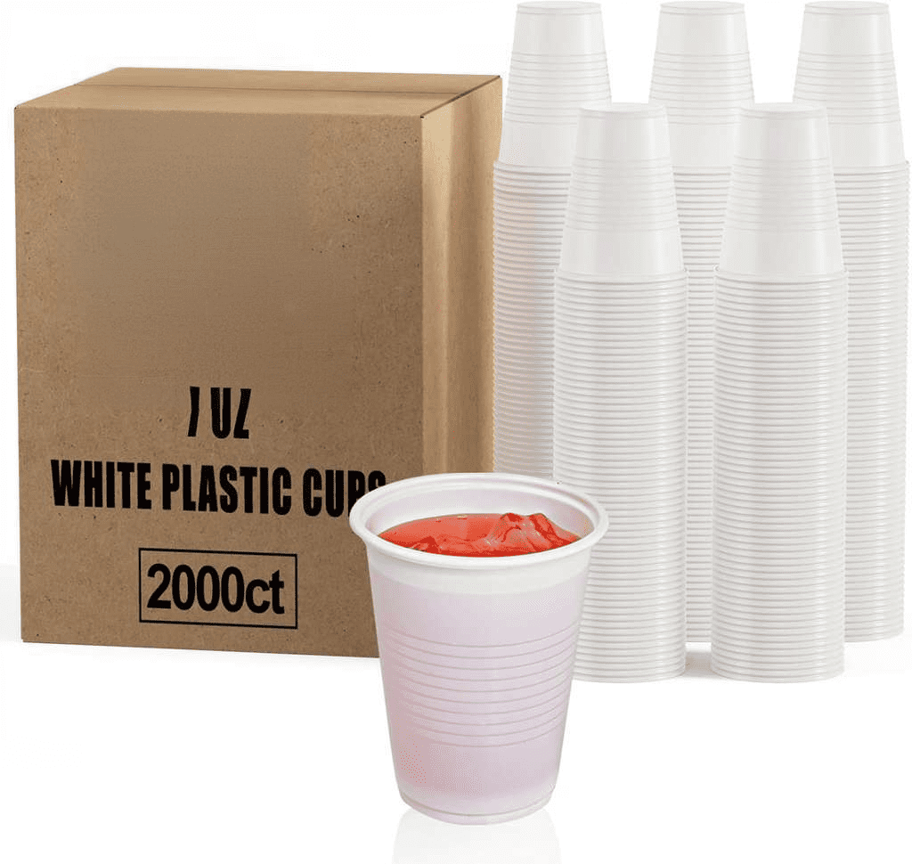 2000 Pack 7 OZ White Disposable Plastic Drinking Cups - Walmart.com