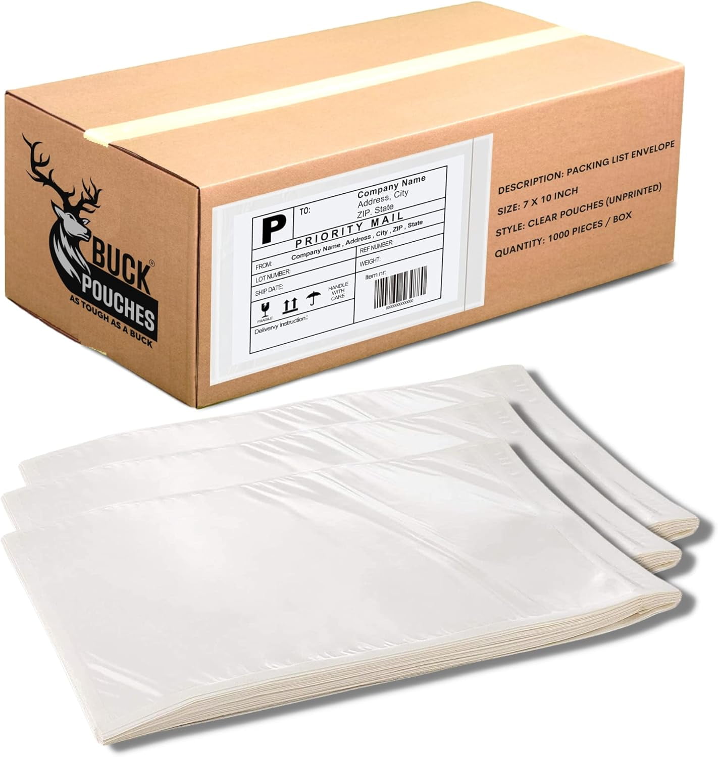 2000 Pack 7"x10" Shipping Label Sleeves - Packing Slip Envelope Pouches ...